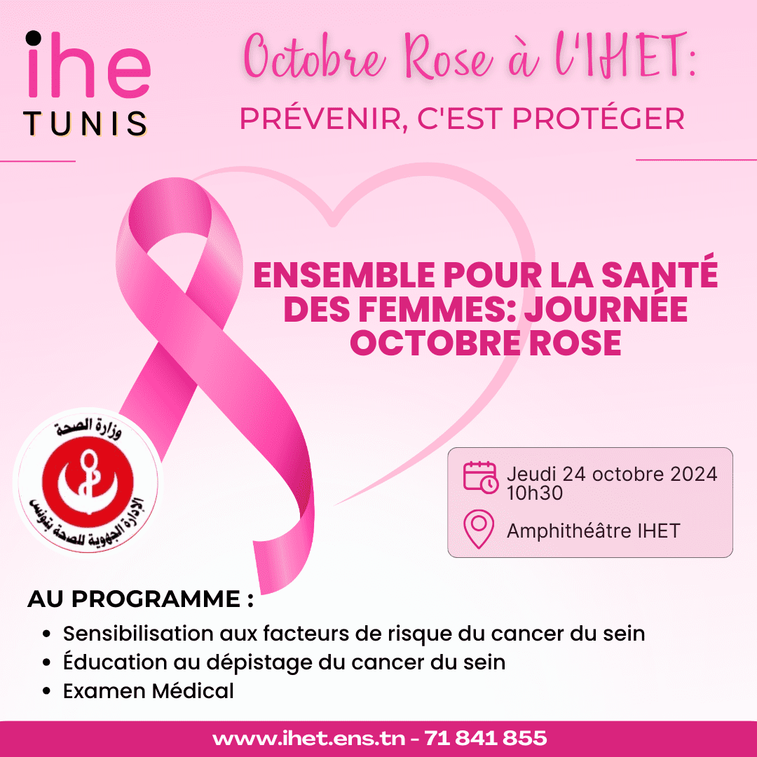 Octobre Rose à l'IHET - Institut des Hautes Etudes Tunis